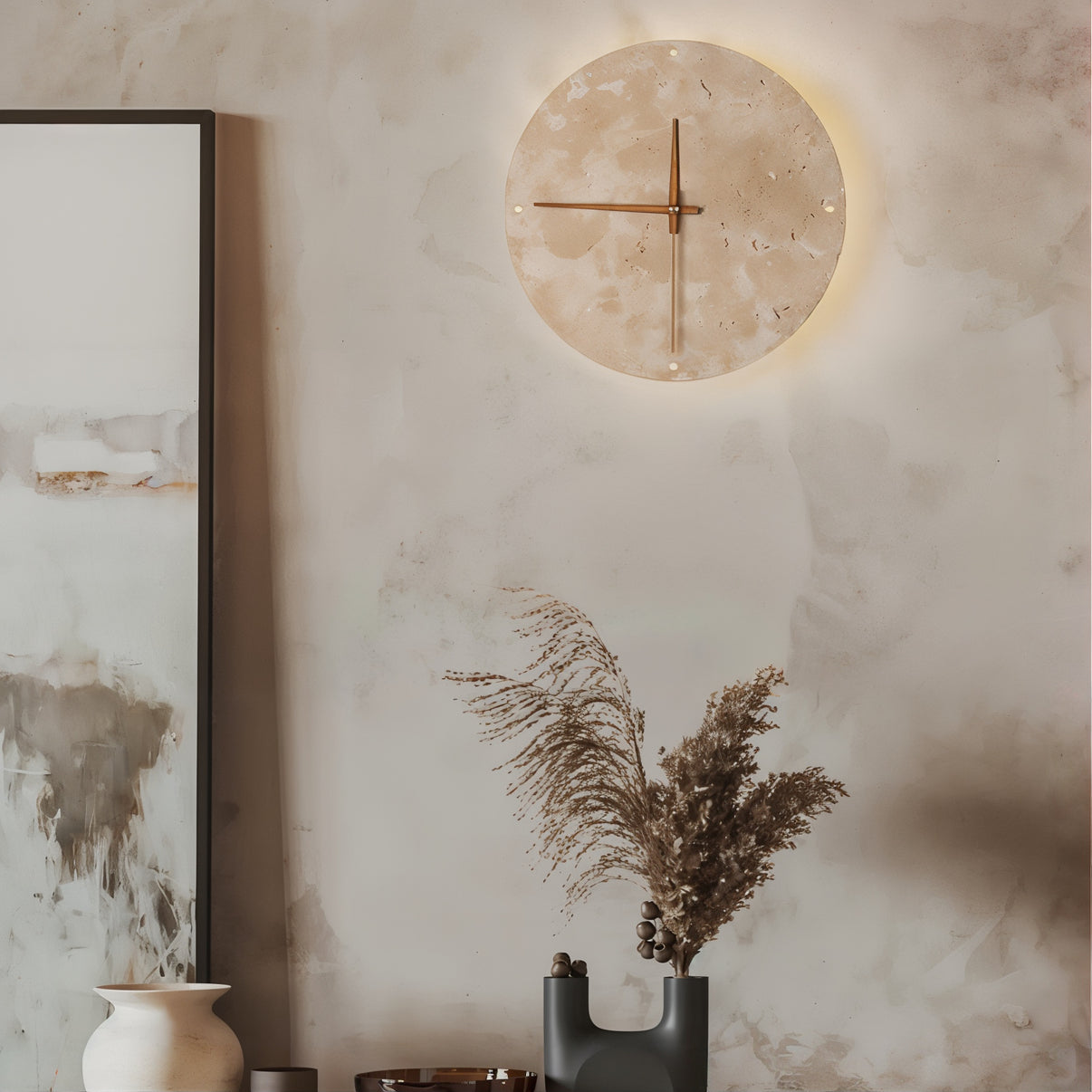Minimalist Wall Clock with LED Backlighting