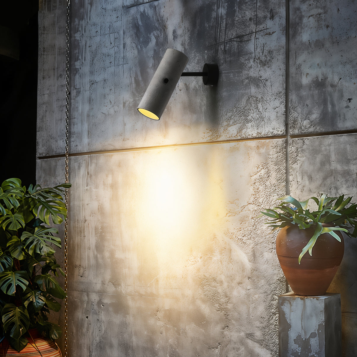 Modern Concrete Cylinder Wall Light