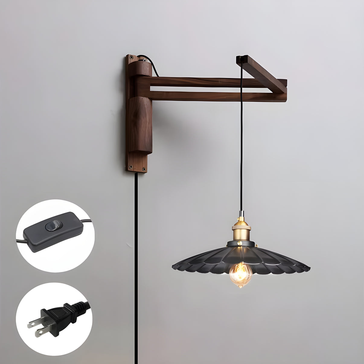Industrial Swing Arm Wall Light | ModefinityIndustrial Swing Arm Wall Light