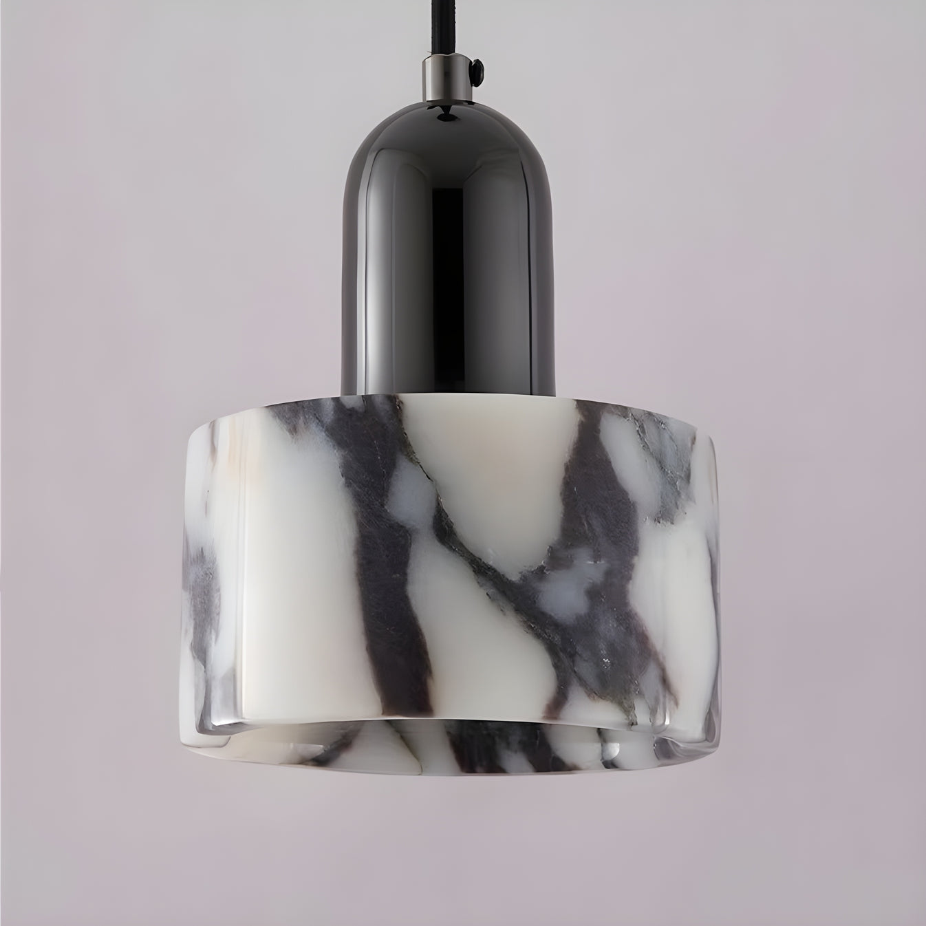 Luna Marble and Dome Metal Pendant Light