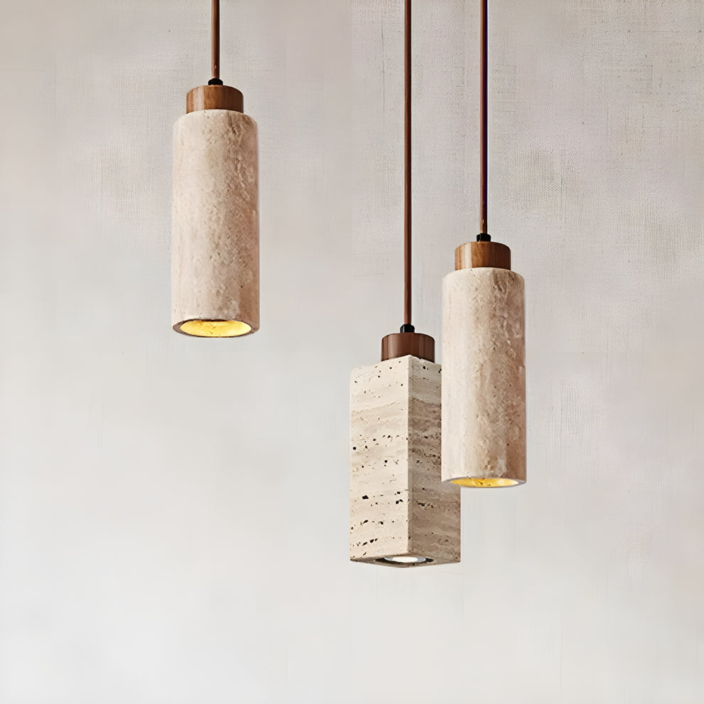 Modern Travertine Pendant Light