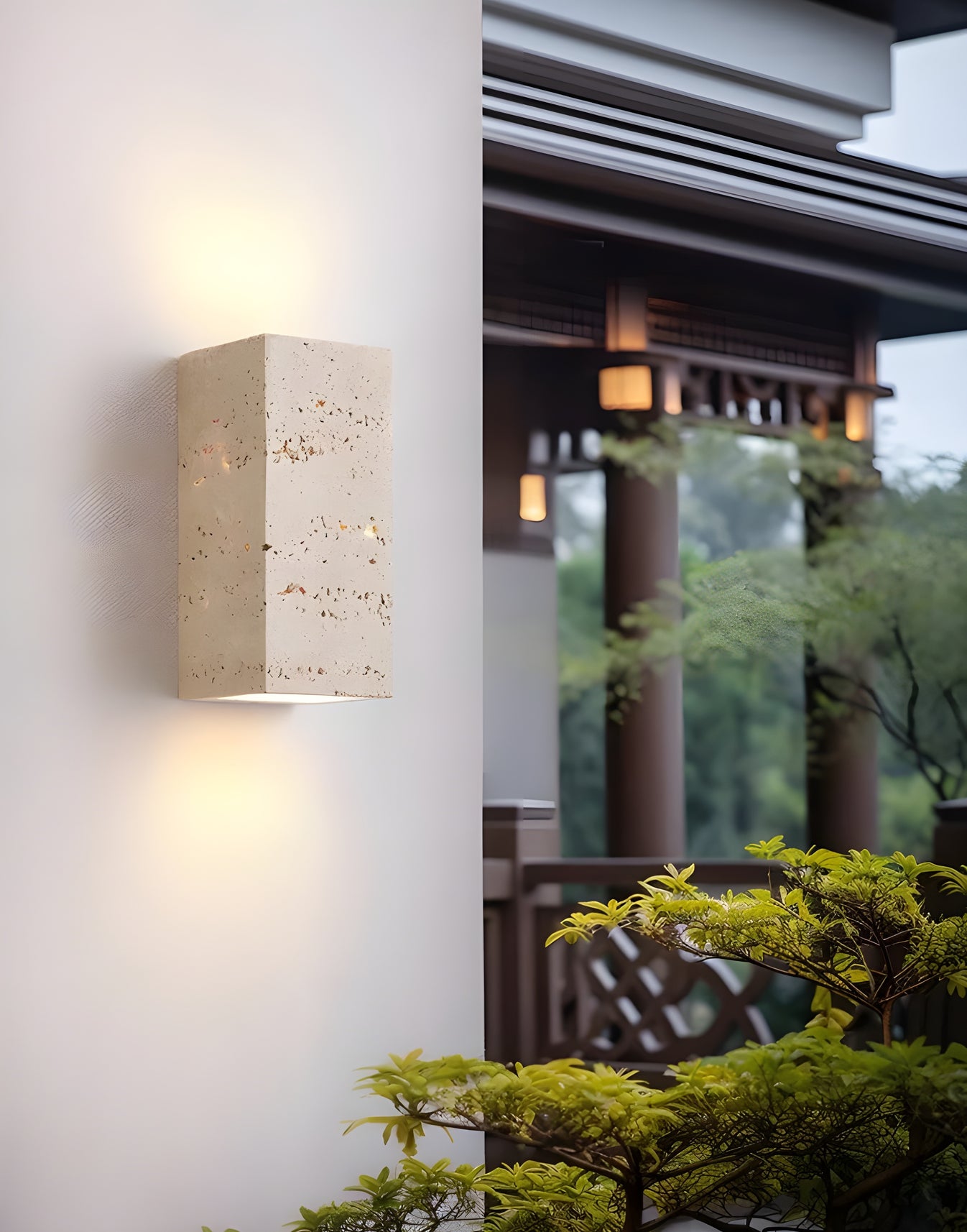 Modern Travertine Wall Sconce
