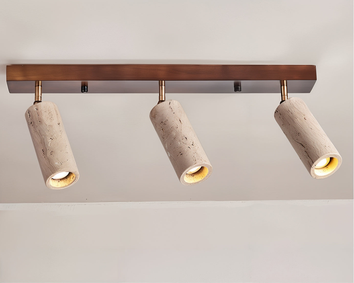 Modern Triple Adjustable Wood & Concrete Ceiling Spotlight ...