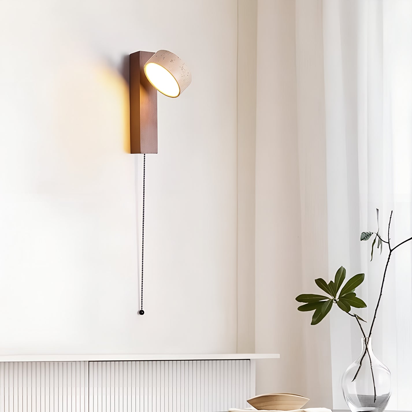 Nordic Stone & Wood Wall Light | ModefinityNordic Stone & Wood Wall Light