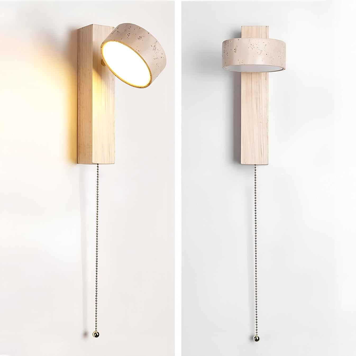 Nordic Stone & Wood Wall Light | ModefinityNordic Stone & Wood Wall Light