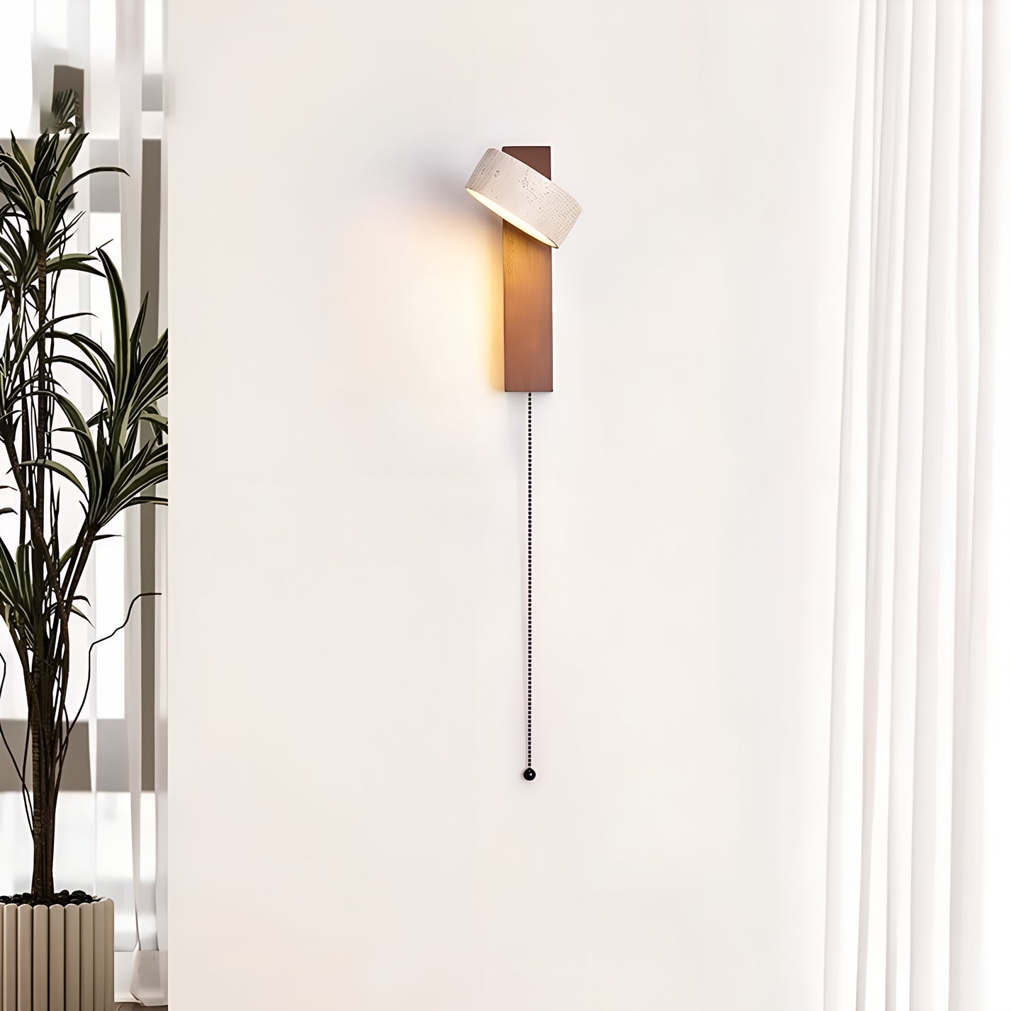 Nordic Stone & Wood Wall Light