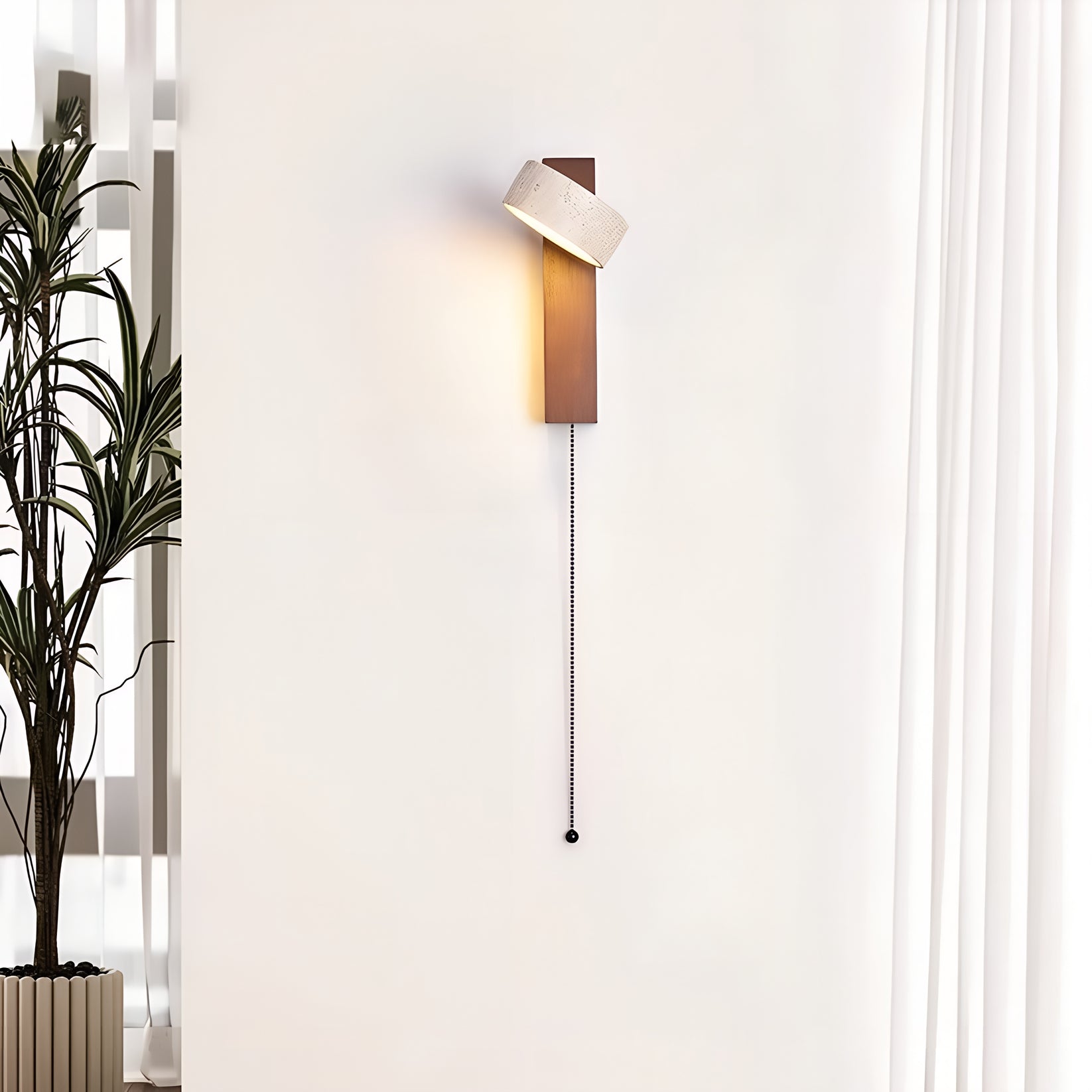 Nordic Stone & Wood Wall Light | ModefinityNordic Stone & Wood Wall Light