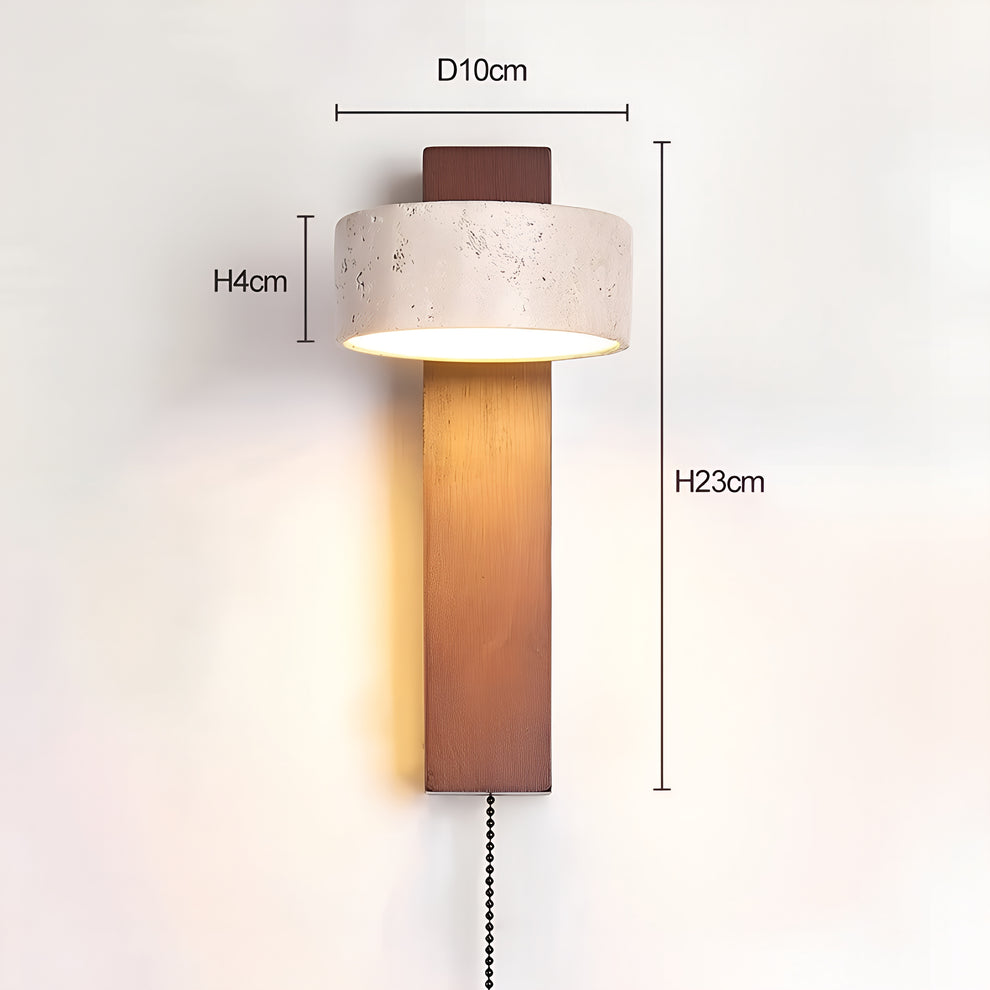 Nordic Stone & Wood Wall Light