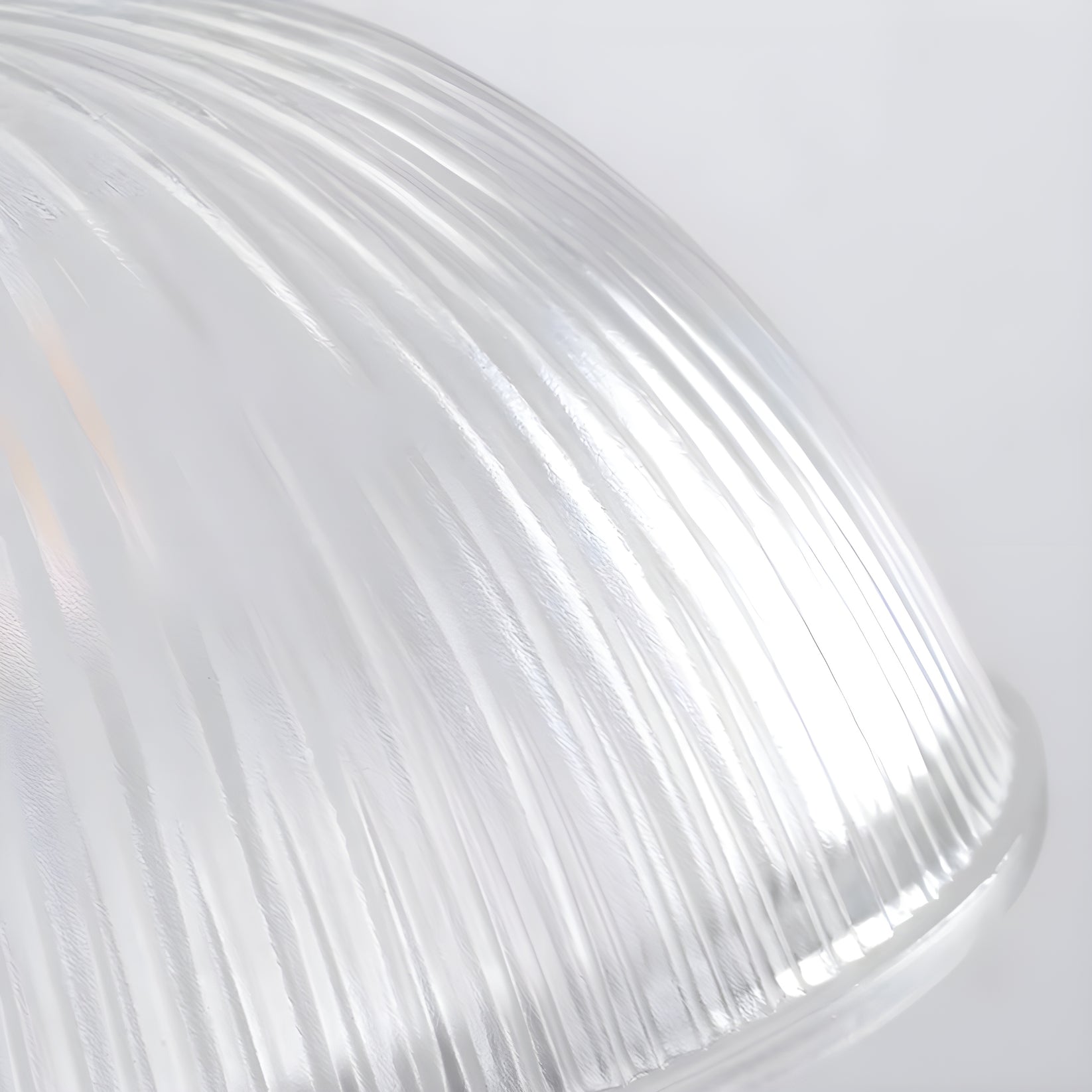 Nordic Ribbed Glass & Wood Pendant Light