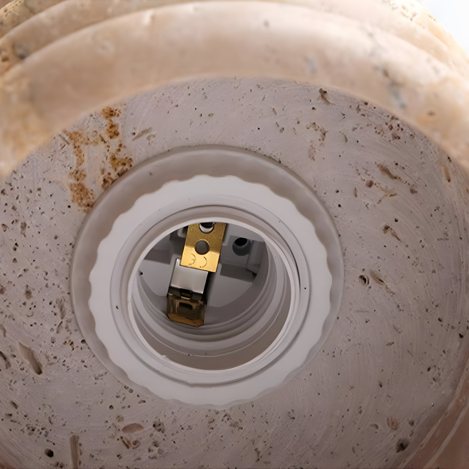 Ridge Travertine Wood Pendant Light | ModefinityRidge Travertine Wood ...