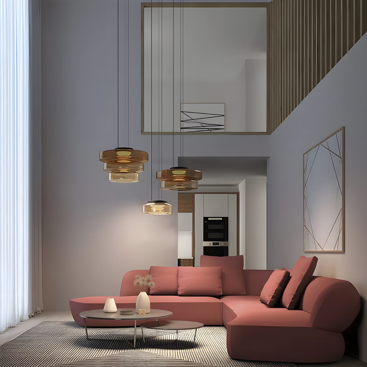 Strata Smoked Glass Pendant Light