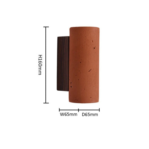 Terracotta Minimalist Wall Light – Modern Rustic Cylinder & Cube Desig