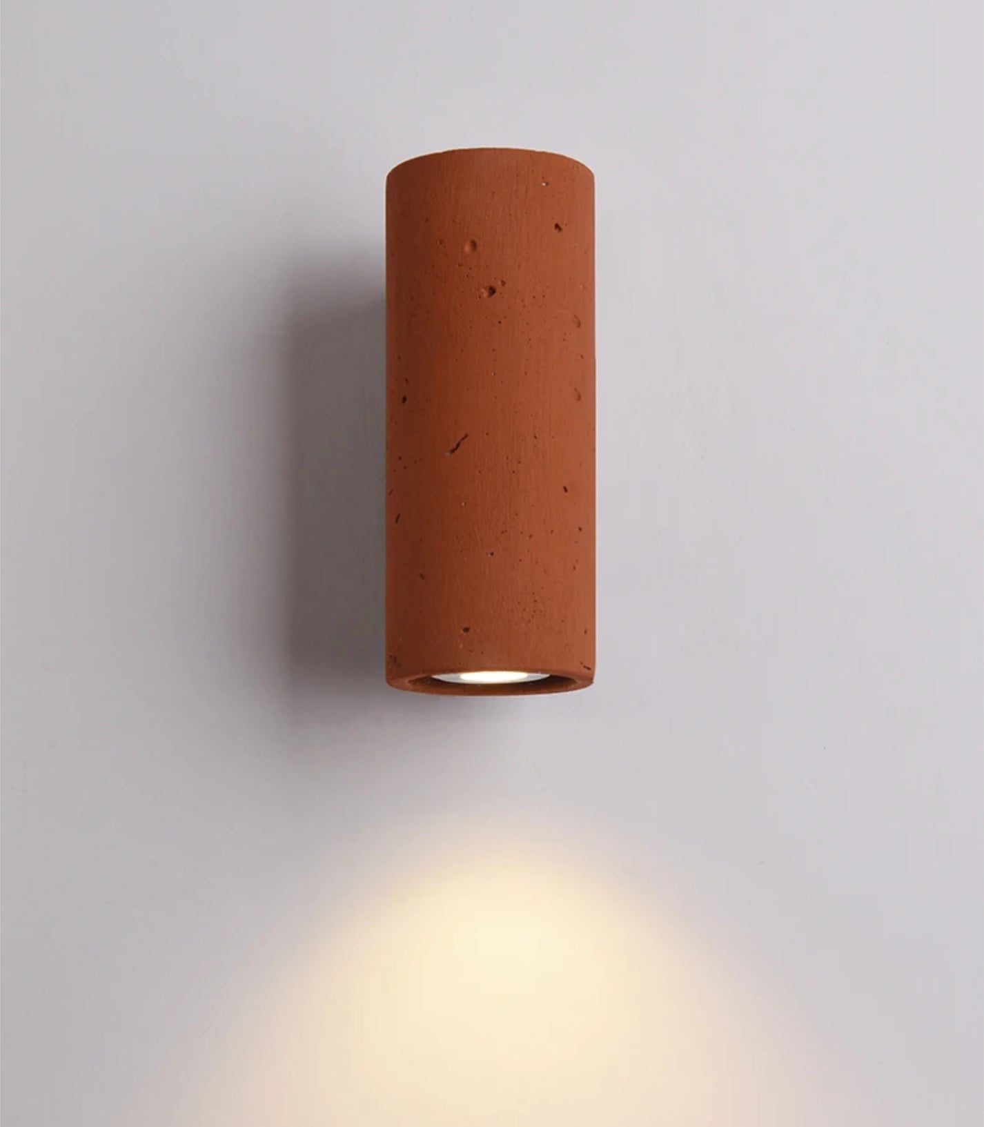 Terracotta Minimalist Wall Light – Modern Rustic Cylinder & Cube Design | ModefinityTerracotta ...