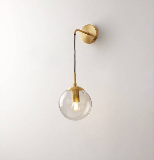 Brass Globe Glass Wall Light - 209GWL | ModefinityBrass Globe Glass Wall Light - 209GWL