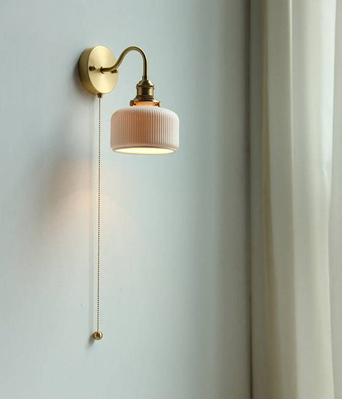 Ceramic Shade Wall Light - 114CWP | ModefinityBrass Ceramic Wall Sconce