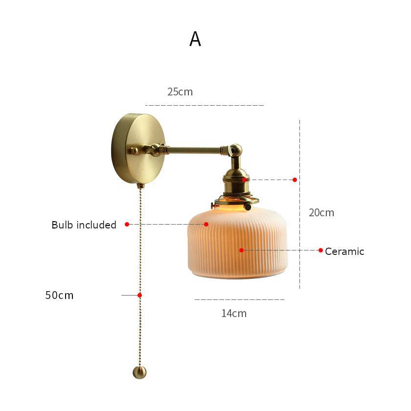 Ceramic Shade Wall Light - 114CWP | ModefinityBrass Ceramic Wall Sconce