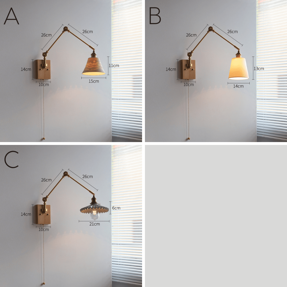 Ceramic Wall Light With Oak Wood Plate - 115WL | ModefinityCeramic Wall ...