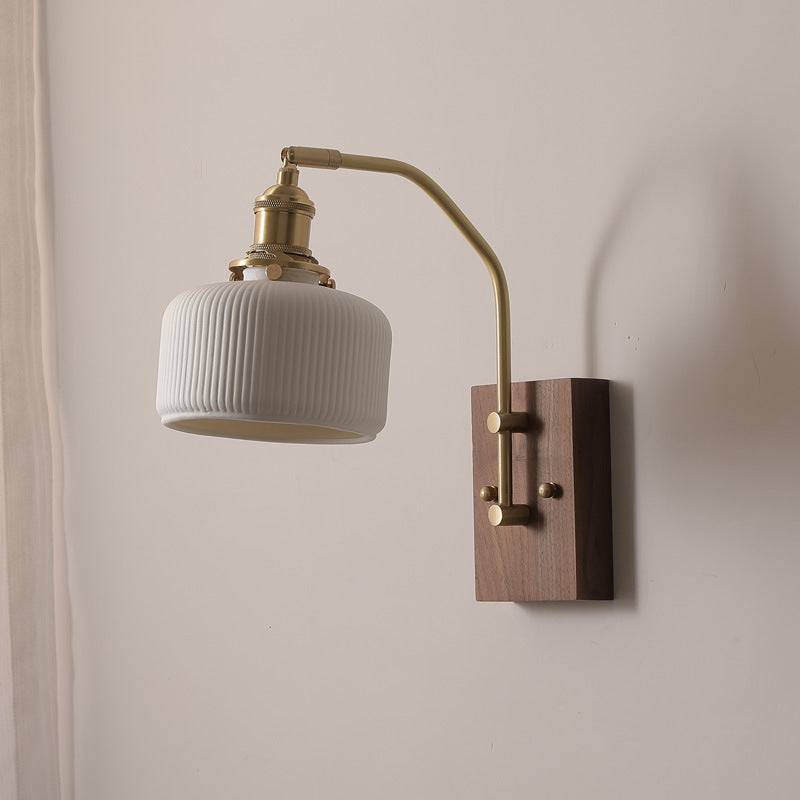 Ceramic Wall Light With Wood Plate - 110WL | ModefinityCeramic Wall ...