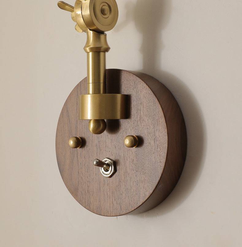 Glass Wall Light With Wood Plate