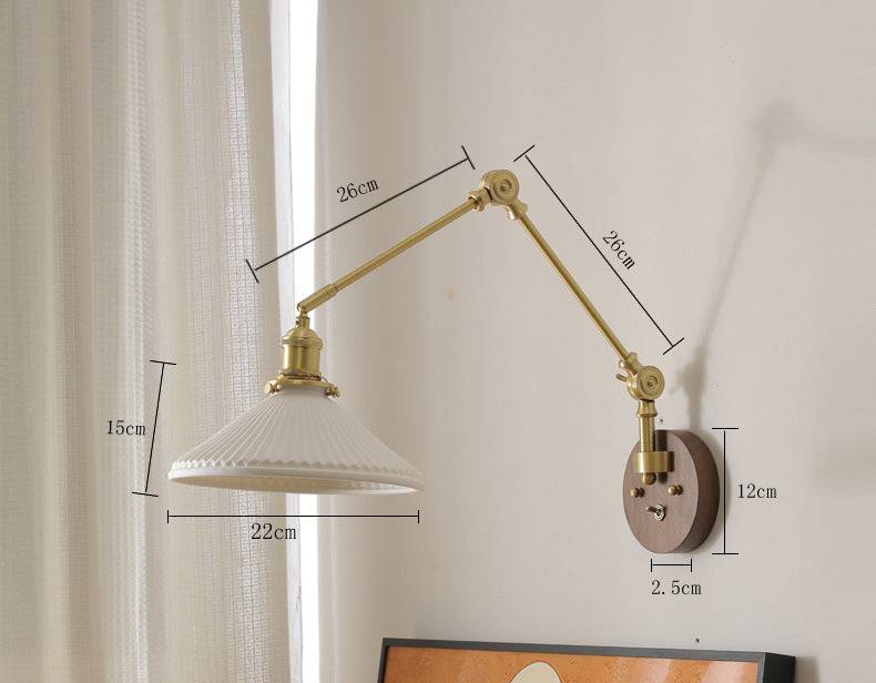 Ceramic Wall Light With Wood Plate - 111WL | ModefinityGlass Wall Light ...