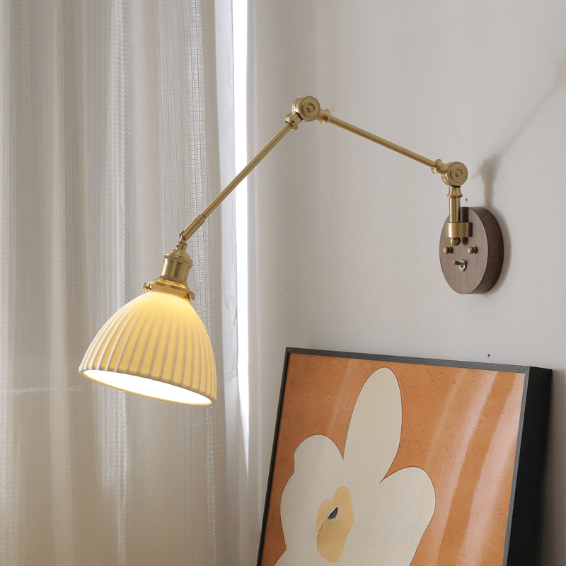 Ceramic Wall Light With Wood Plate - 111WL | ModefinityGlass Wall Light ...