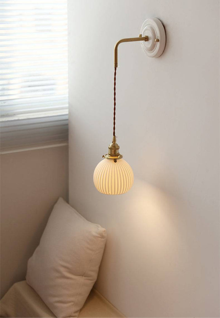 Ceramic Wall Sconce - 104CWP | ModefinityBrass Ceramic Wall Sconce