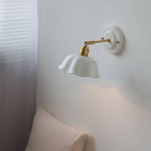 Ceramic Wall Sconce - 106CWP | ModefinityCeramic Wall Light with Brass ...