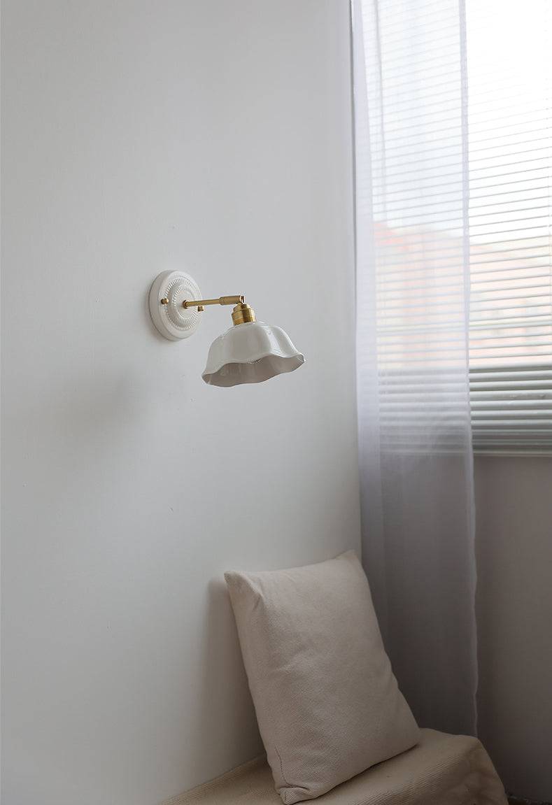Ceramic Wall Sconce - 106CWP | ModefinityCeramic Wall Light with Brass ...