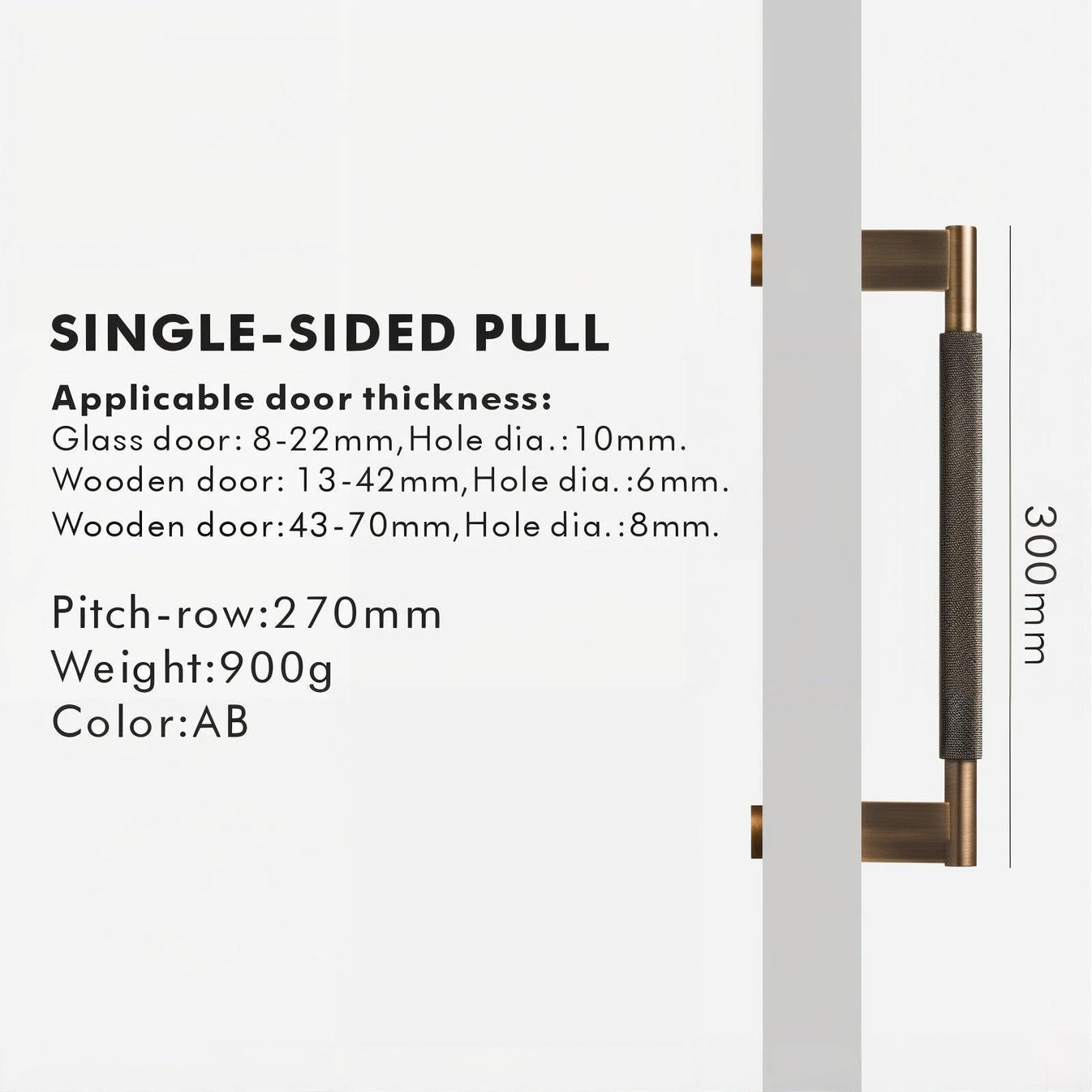 Double Sided Brass Pull Handle