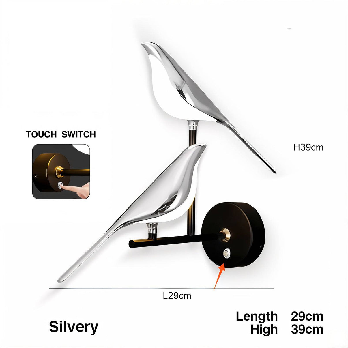 Elegant Bird Shaped Wall Sconce Light