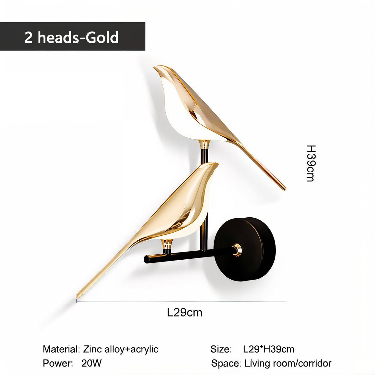 Elegant Bird Shaped Wall Sconce Light