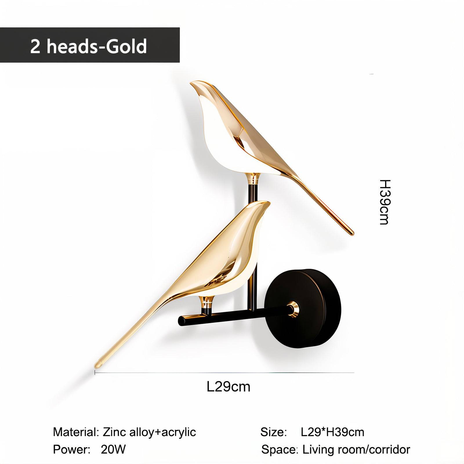 Elegant Bird Shaped Wall Sconce Light