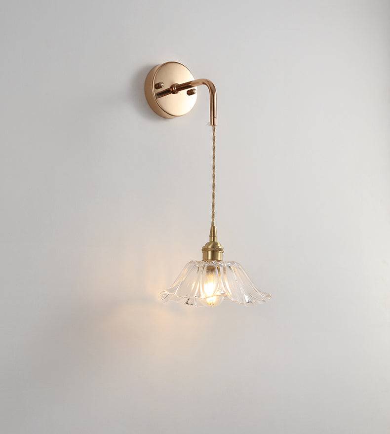 Flower Glass Brass Wall Light - 203GBWL | ModefinityFlower Glass Brass ...