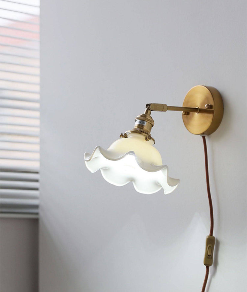 Flower Plug In Wall Sconce Light
