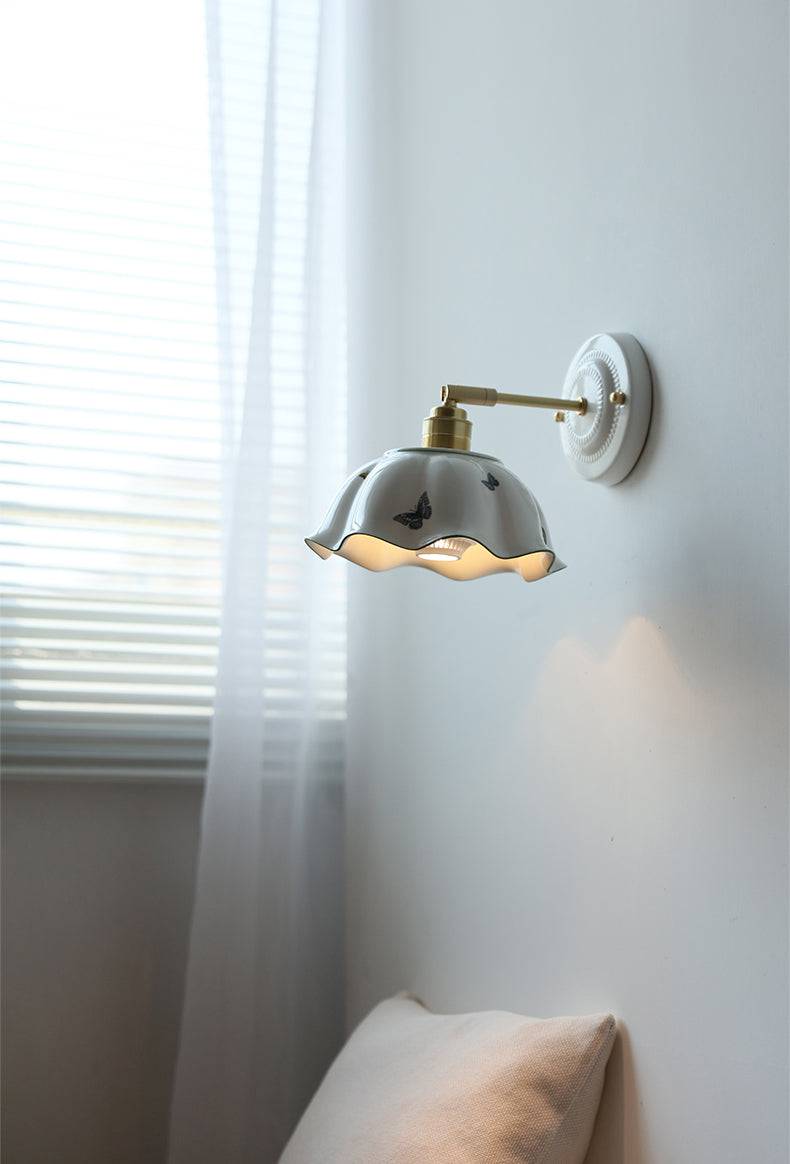 Flower Shape Ceramic Wall Sconce - 108CWP | ModefinityBrass Ceramic ...