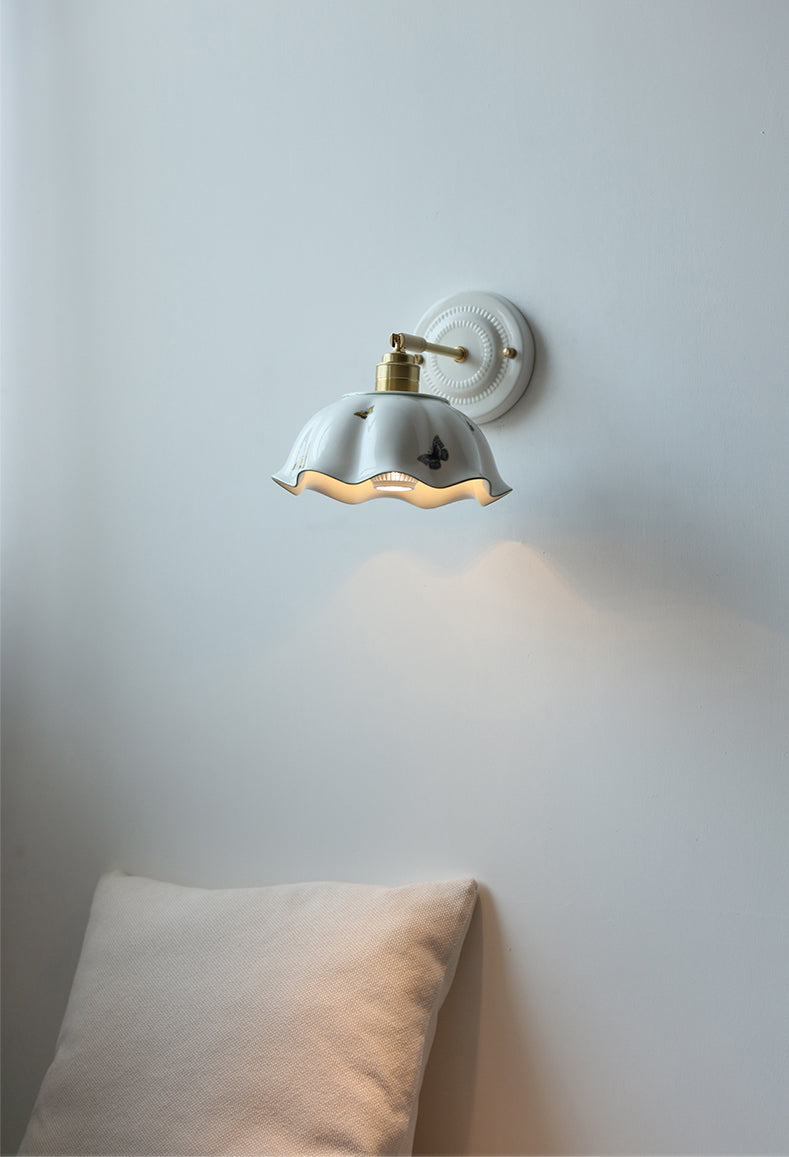 Flower Shape Ceramic Wall Sconce - 108CWP | ModefinityBrass Ceramic ...