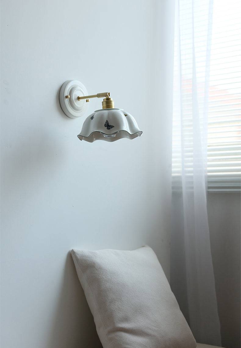 Flower Shape Ceramic Wall Sconce - 108CWP | ModefinityBrass Ceramic ...