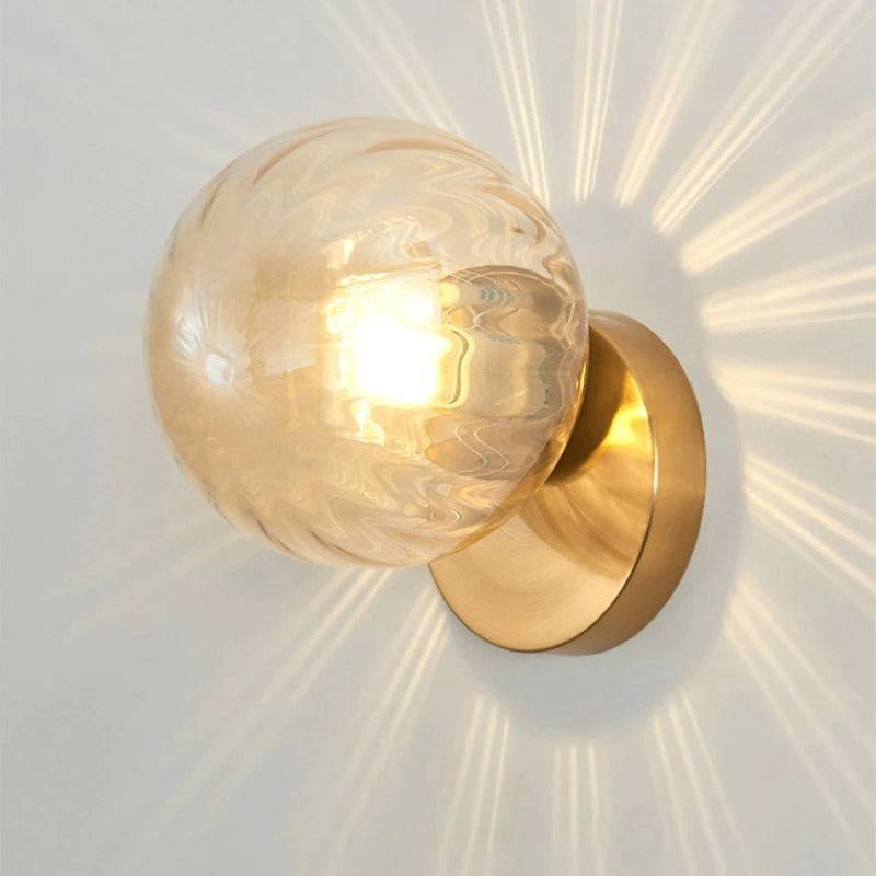Flush Glass Wall Light - 204GWL | ModefinityGold Frosted Glass Wall Light