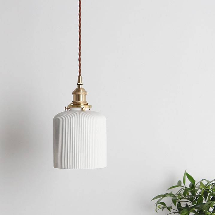 Fluted Ceramic Pendant Light