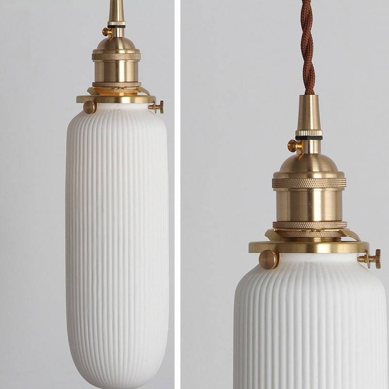 Fluted Ceramic Pendant Light
