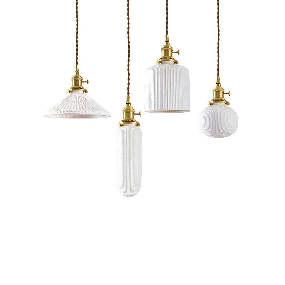 Fluted Ceramic Pendant Light - 111PL | ModefinityFluted Ceramic Pendant ...