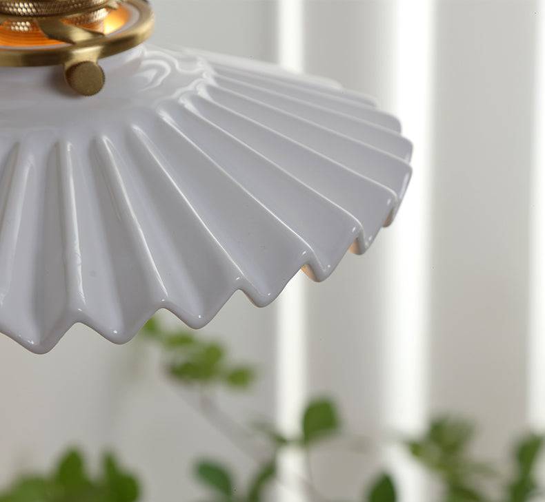 Fluted White Ceramic Wall Light - 217ST