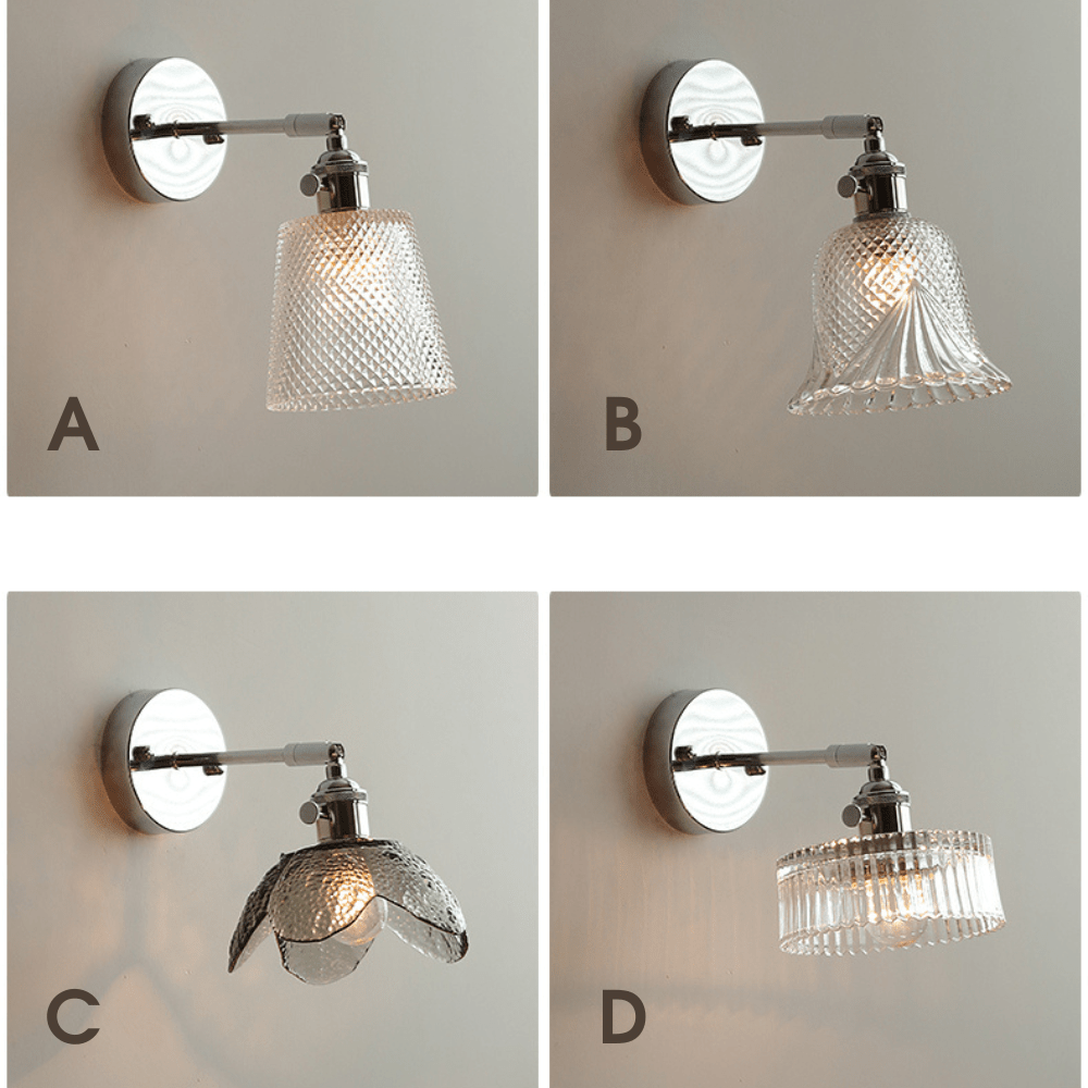 Glass Silver Wall Light - 208SST | ModefinityGlass Silver Wall Light ...