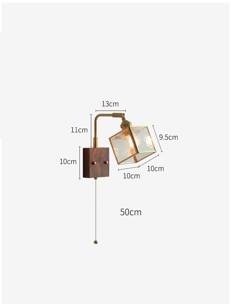 Glass Wall Light With Wood Plate