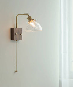 Glass Wall Light With Wood Plate - 103WL | ModefinityGlass Wall Light ...