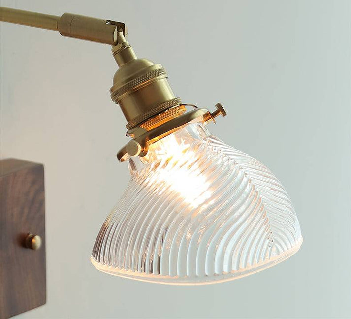 Glass Wall Light With Wood Plate - 103WL | ModefinityGlass Wall Light ...