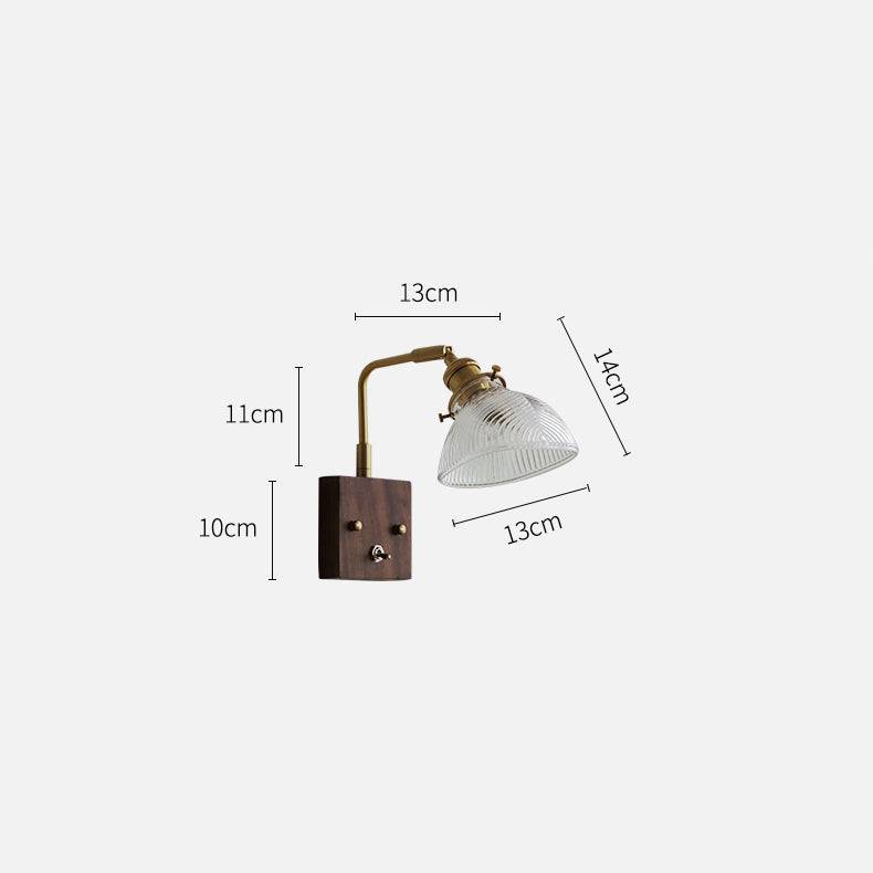 Glass Wall Light With Wood Plate - 105WL | ModefinityGlass Wall Light ...