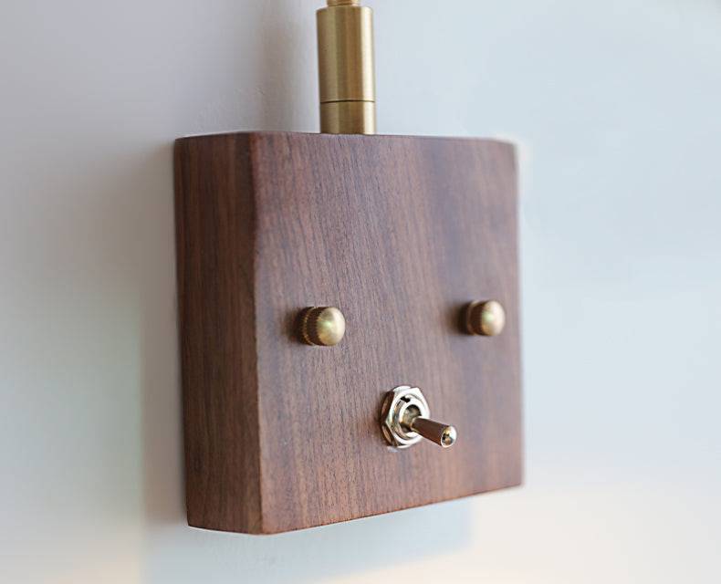 Glass Wall Light With Wood Plate - 105WL | ModefinityGlass Wall Light ...