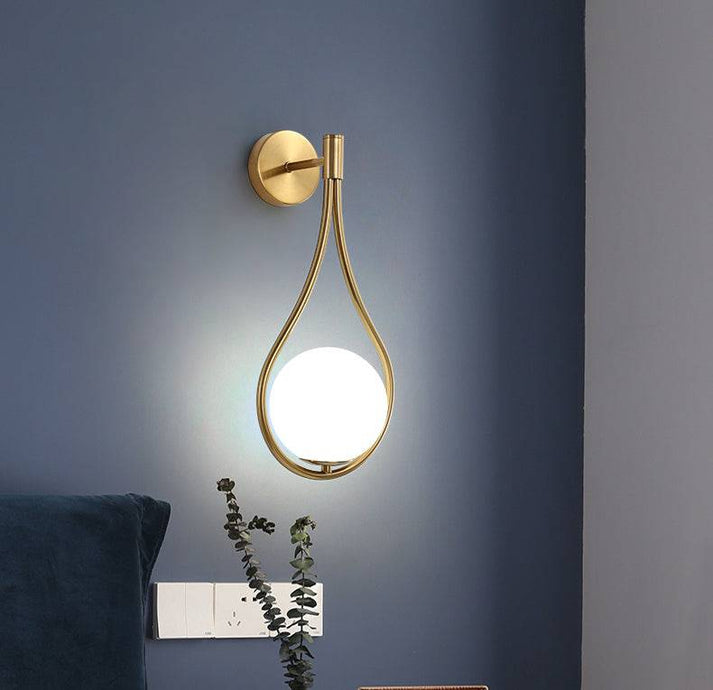 Gold Frosted Glass Wall Light - 203GWL | ModefinityGold Frosted Glass ...