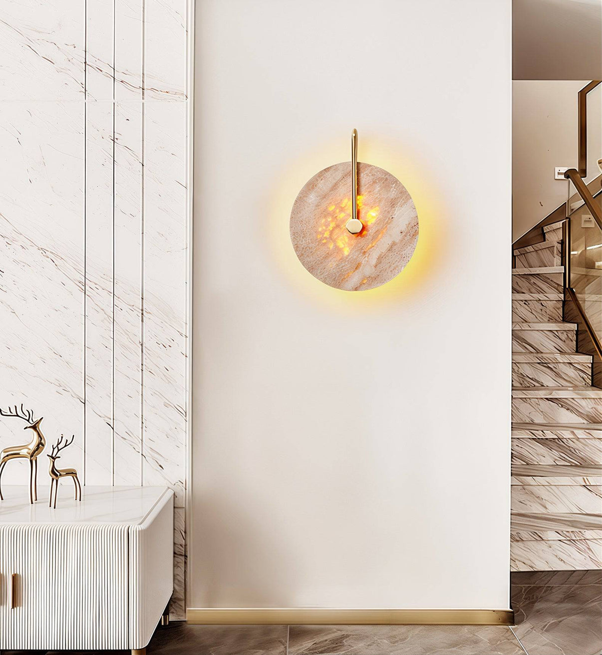 Illuminated Stone Wall Light - Modern Luxe